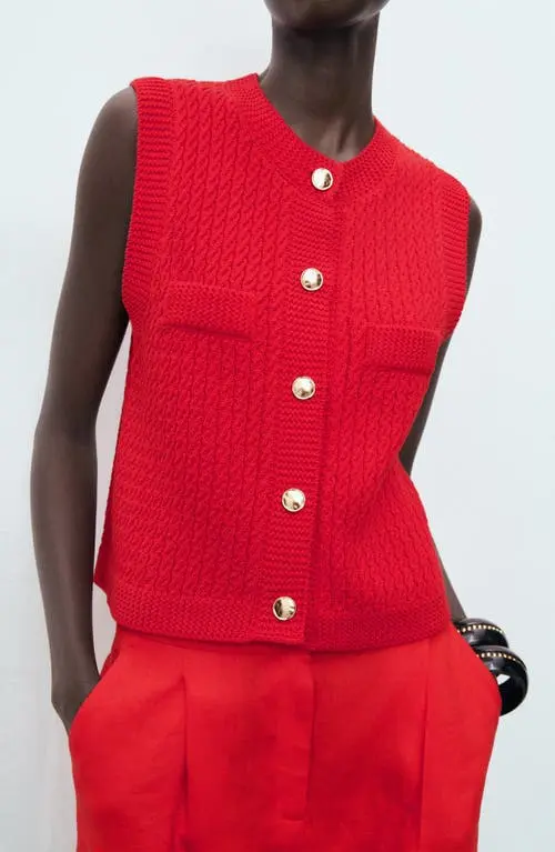 Mango Chunky Cable Stitch Sweater Vest