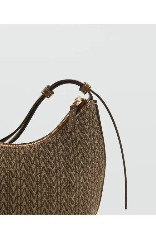 Mango Logo Jacquard Shoulder Bag