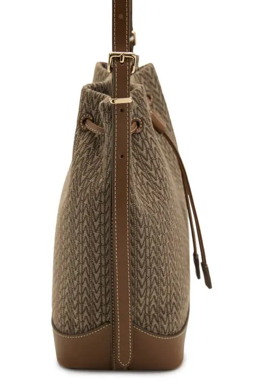 Mango Logo Jacquard Bucket Bag