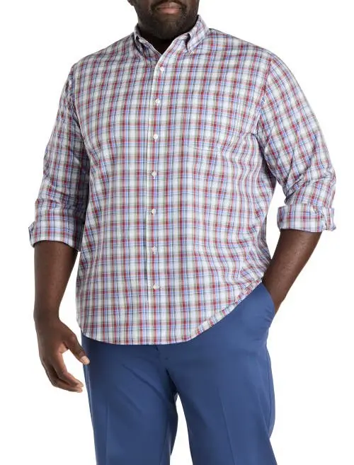 OAK HILL BY DXL Big & Tall Medium Plaid Performance Sport Shirt - Multi