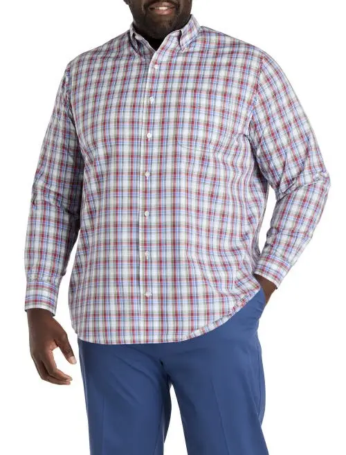 OAK HILL BY DXL Big & Tall Medium Plaid Performance Sport Shirt - Multi