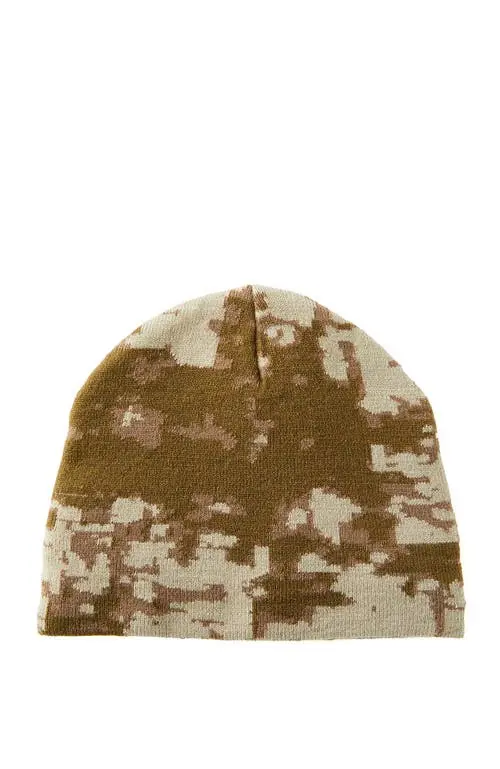 COTTON ON Printed Beanie - Charcoal Brown Grey Marle