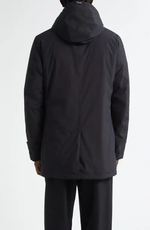 Herno Waterproof Hooded Raincoat - Black