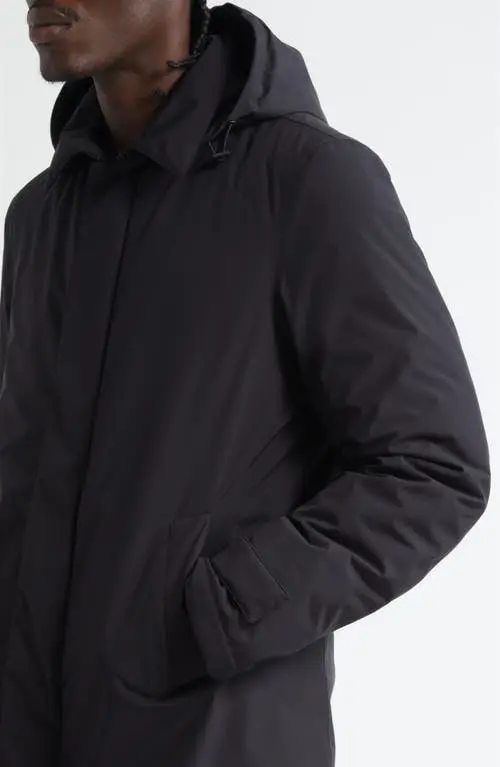 Herno Waterproof Hooded Raincoat - Black