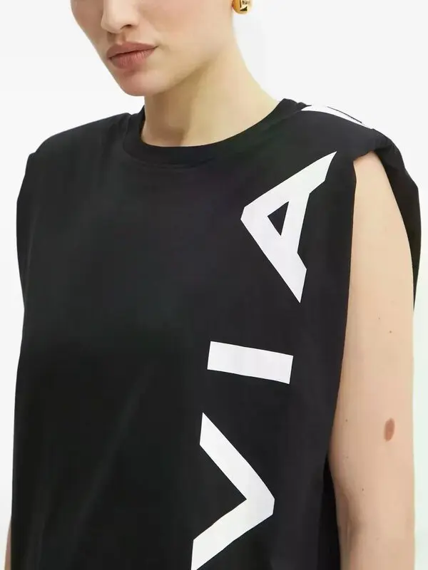Liviana Conti Padded-shoulder Logo Top