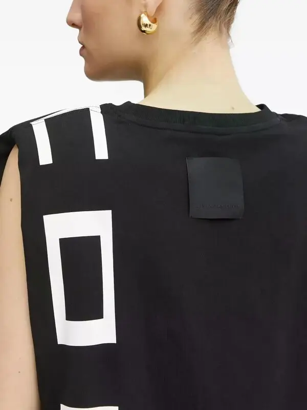 Liviana Conti Padded-shoulder Logo Top