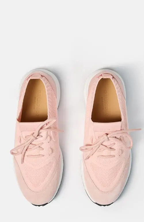SCAROSSO Robin Knit And Leather Sneakers - Pink - Knit