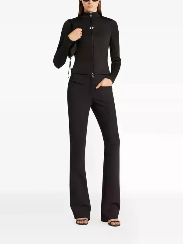COURREGES Cropped Zip-up Jacket - Black