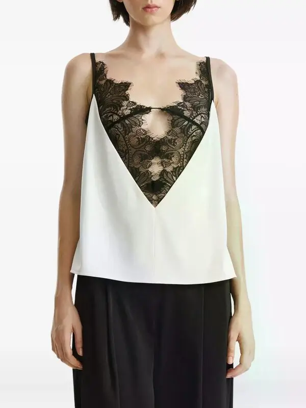 2310 STUDIO Lace-insert Top - White