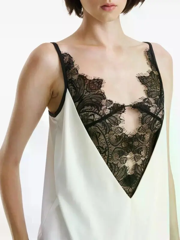 2310 STUDIO Lace-insert Top - White