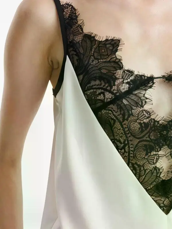 2310 STUDIO Lace-insert Top - White