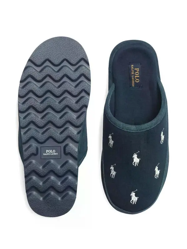 Polo Ralph Lauren Embroidered Cotton Slippers
