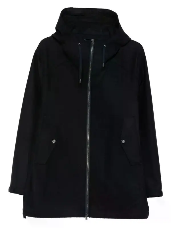 Herno Hooded Zip-front Coat - Blue