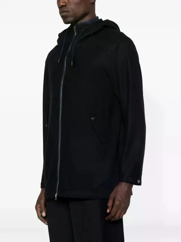 Herno Hooded Zip-front Coat - Blue