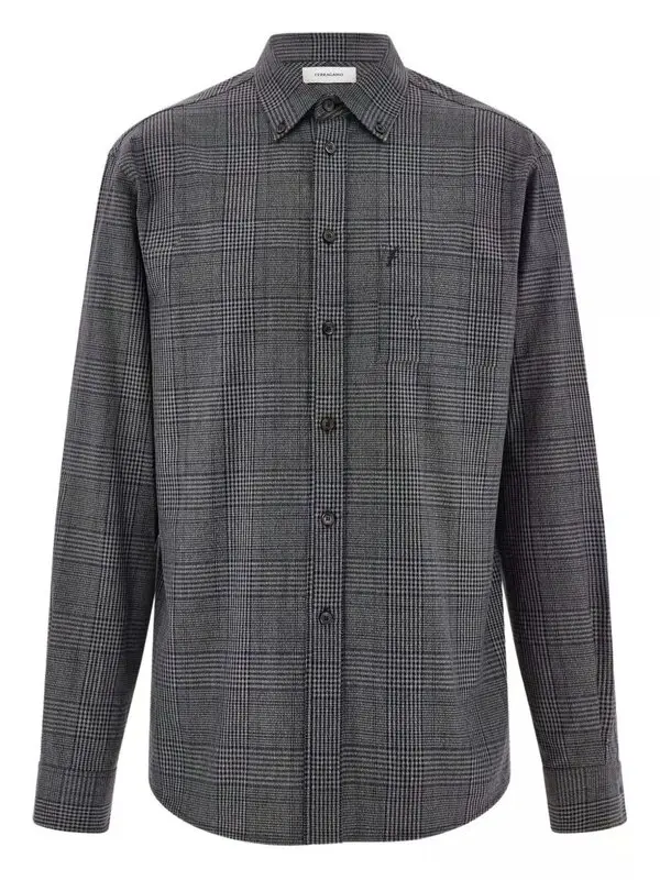 FERRAGAMO Checked Embroidered Shirt