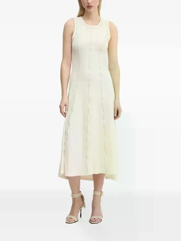 Desigual Stitching Sleeveless Midi Dress - White