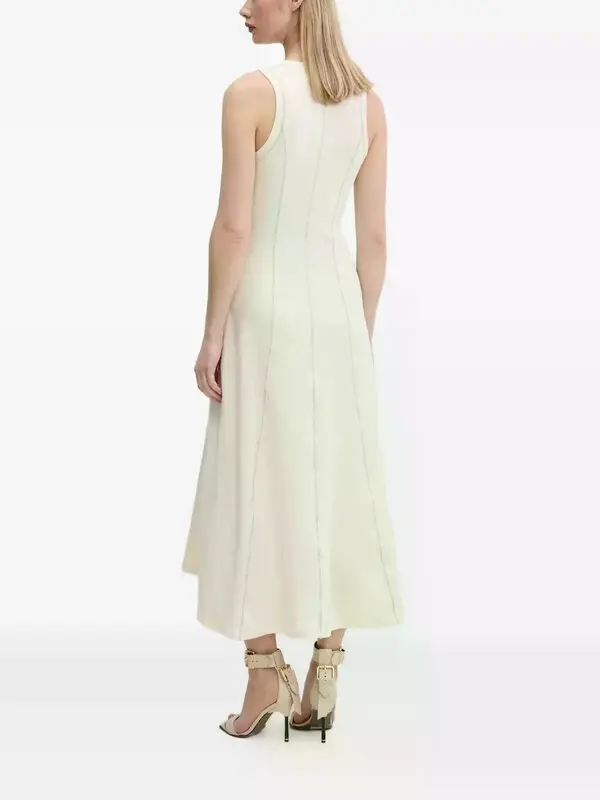 Desigual Stitching Sleeveless Midi Dress - White