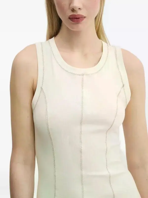 Desigual Stitching Sleeveless Midi Dress - White