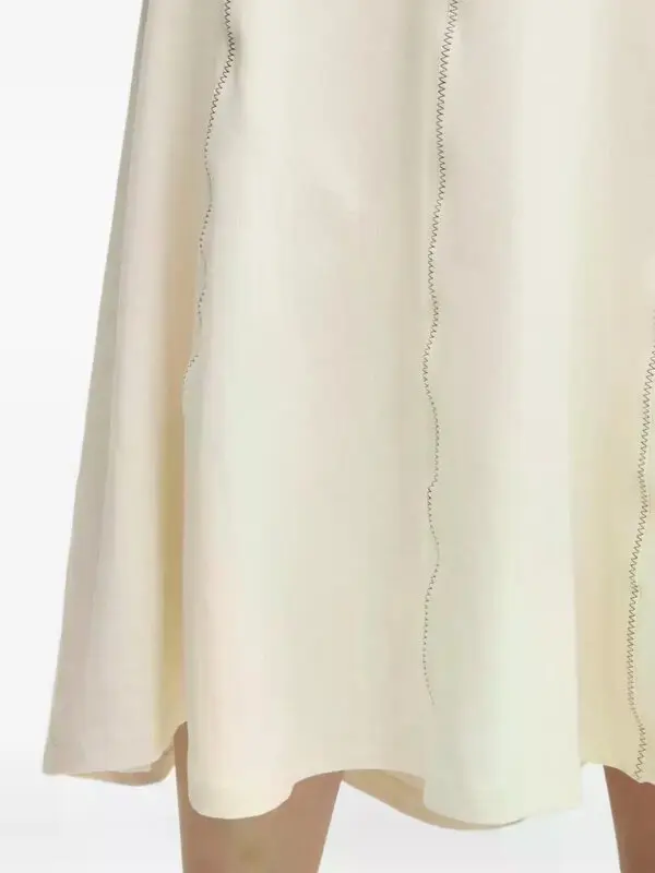 Desigual Stitching Sleeveless Midi Dress - White