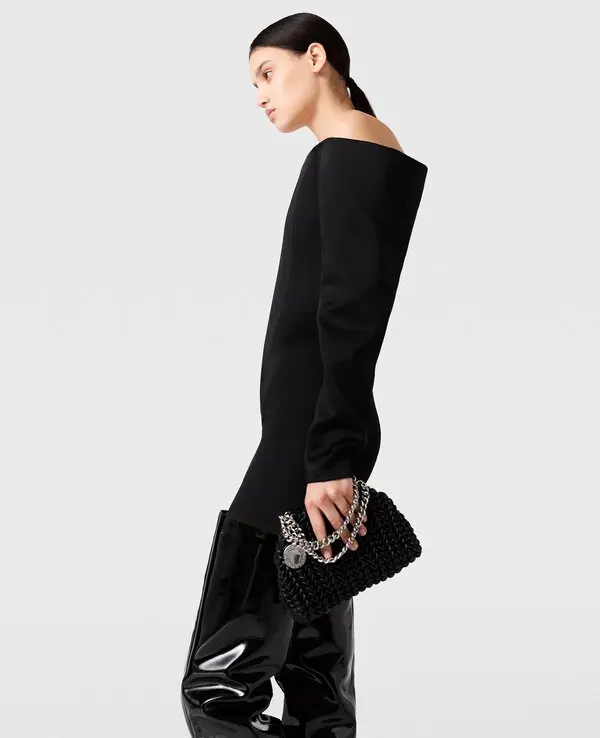 Stella McCartney Off-shoulder Long-sleeve Mini Dress