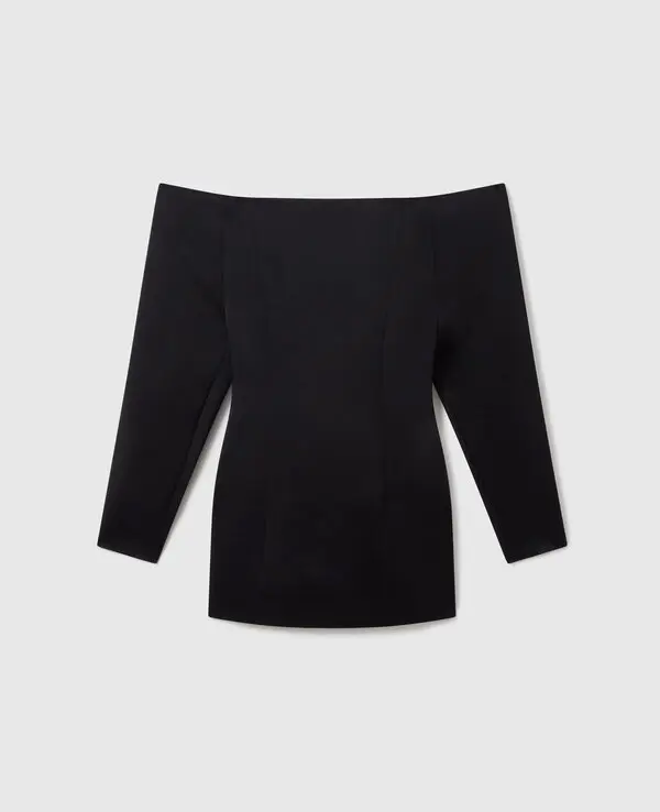 Stella McCartney Off-shoulder Long-sleeve Mini Dress