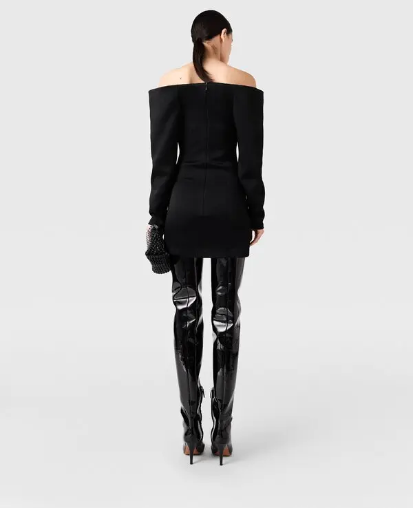 Stella McCartney Off-shoulder Long-sleeve Mini Dress