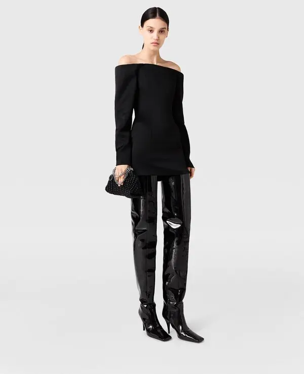 Stella McCartney Off-shoulder Long-sleeve Mini Dress