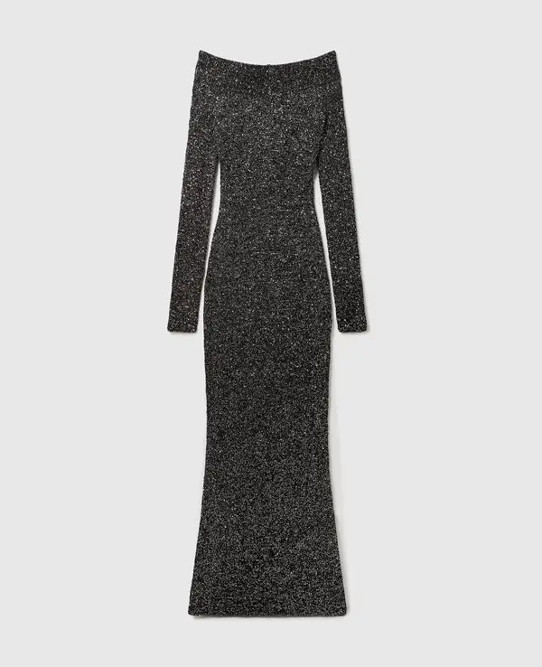 Stella McCartney Sequin Off-shoulder Gown - Black