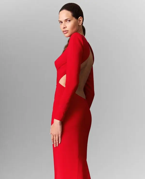 Stella McCartney Backless Long-sleeve Floor-length Dress - Lipstick