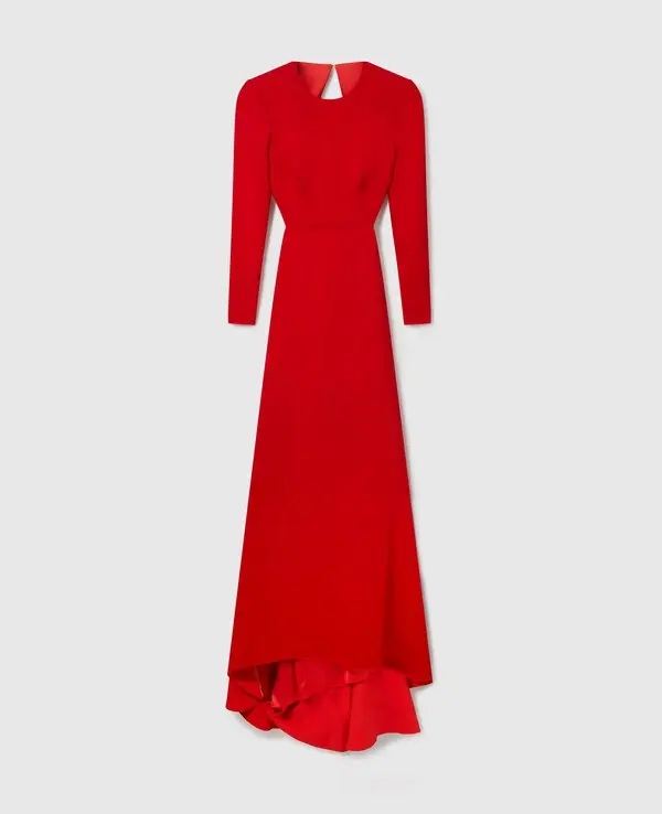 Stella McCartney Backless Long-sleeve Floor-length Gown - Lipstick