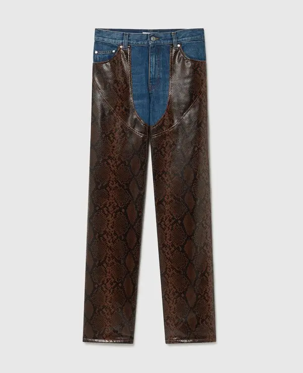 Stella McCartney Snake Panel Denim Chaps Jeans