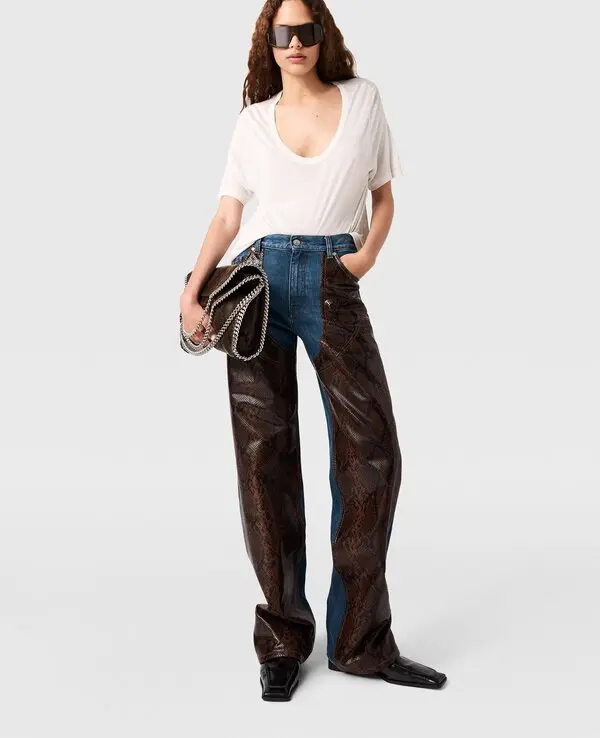 Stella McCartney Snake Panel Denim Chaps Jeans