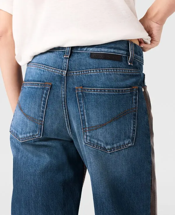 Stella McCartney Snake Panel Denim Chaps Jeans