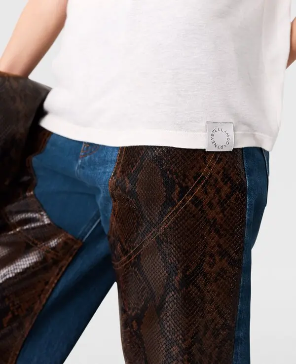 Stella McCartney Snake Panel Denim Chaps Jeans