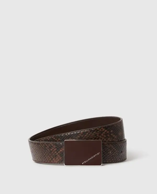 Stella McCartney Reversible Snake Double-faced Belt - Espresso