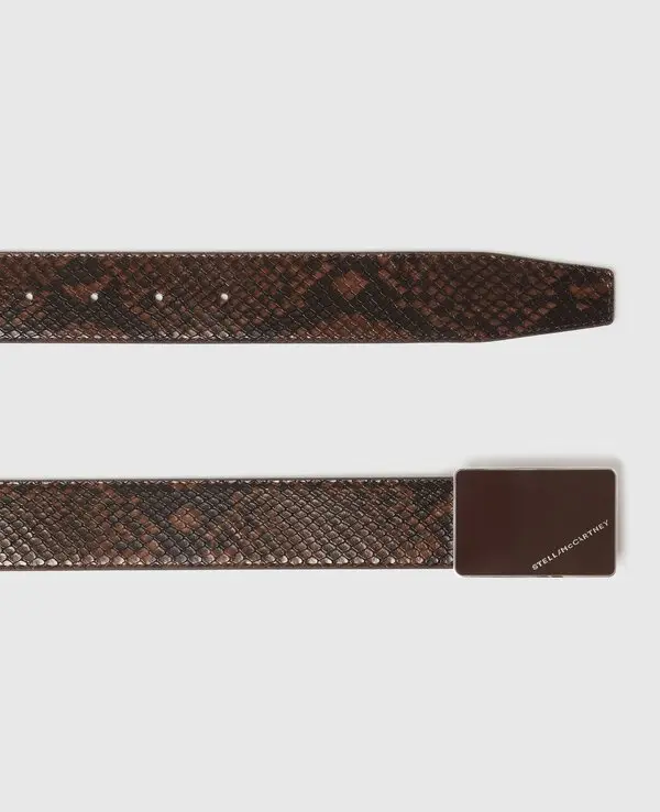 Stella McCartney Reversible Snake Double-faced Belt - Espresso