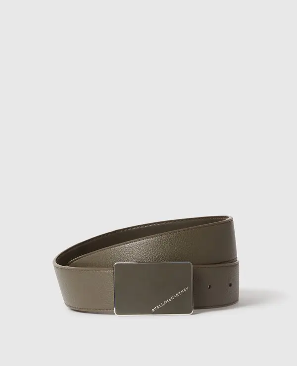Stella McCartney Reversible Double-faced Leather Belt - Dark Olive