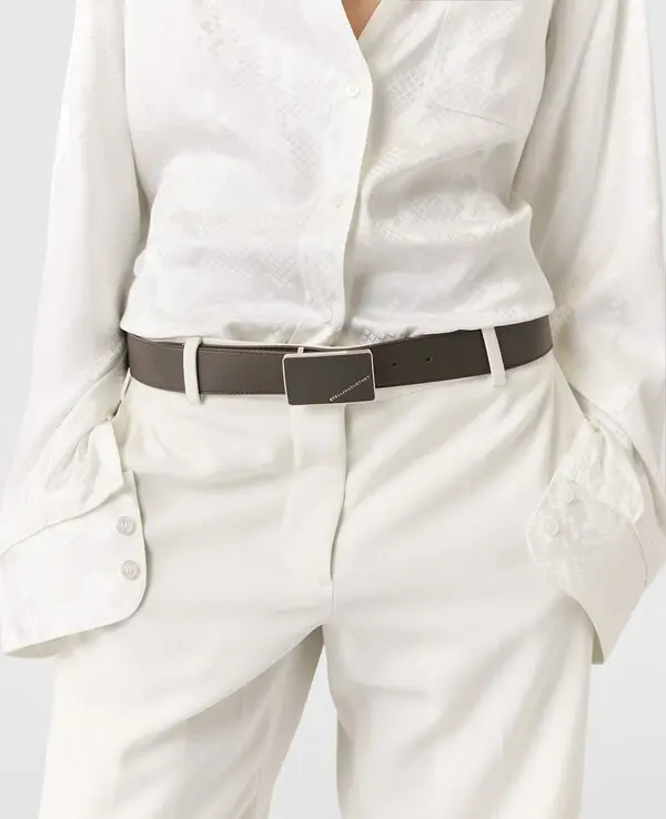 Stella McCartney Reversible Double-faced Leather Belt - Dark Olive