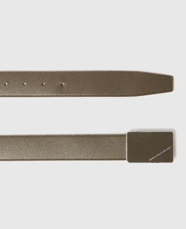 Stella McCartney Reversible Double-faced Leather Belt - Dark Olive
