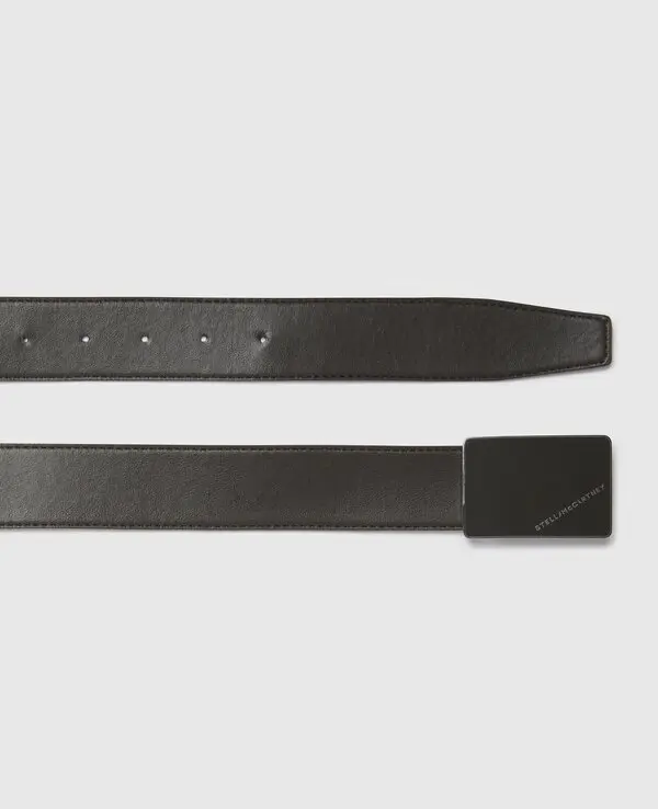 Stella McCartney Reversible Double-faced Leather Belt - Dark Olive