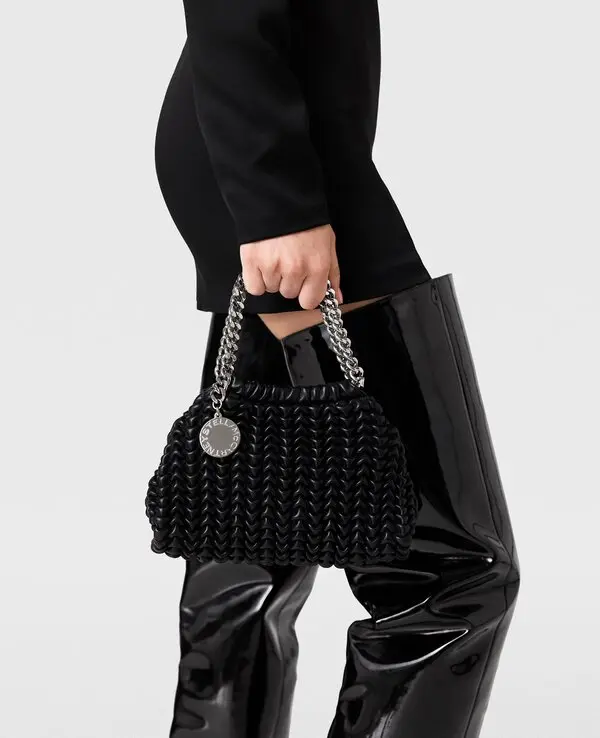 Stella McCartney Falabella Popcorn Drawstring Crossbody Bag - Black