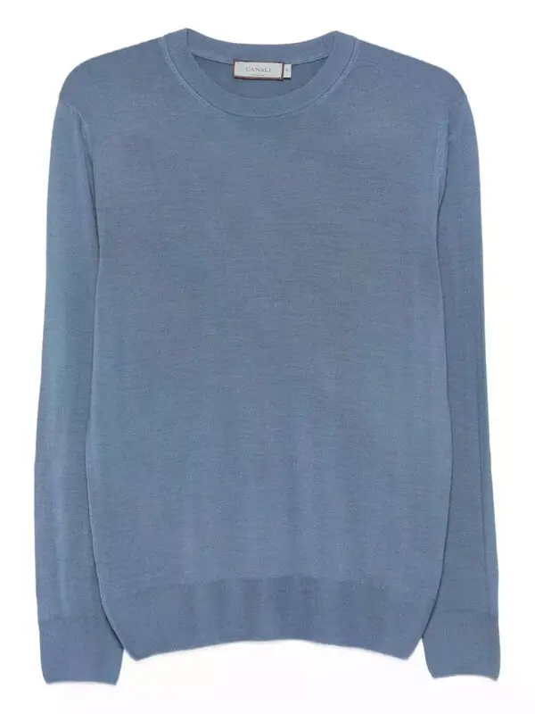Canali Round-neck Wool Long-sleeve Sweater