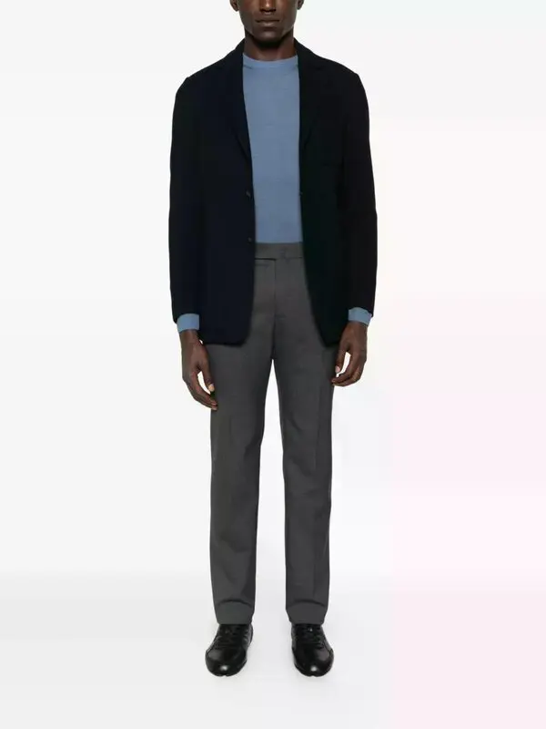 Canali Round-neck Wool Long-sleeve Sweater