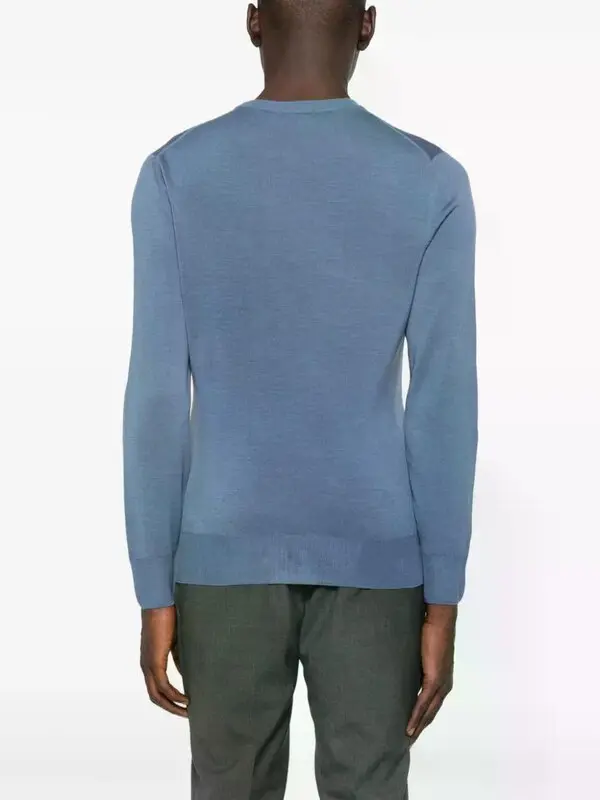 Canali Round-neck Wool Long-sleeve Sweater