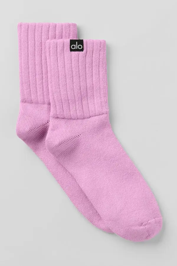 Alo Yoga Half-crew Scrunch Socks - Candy Heart Pink