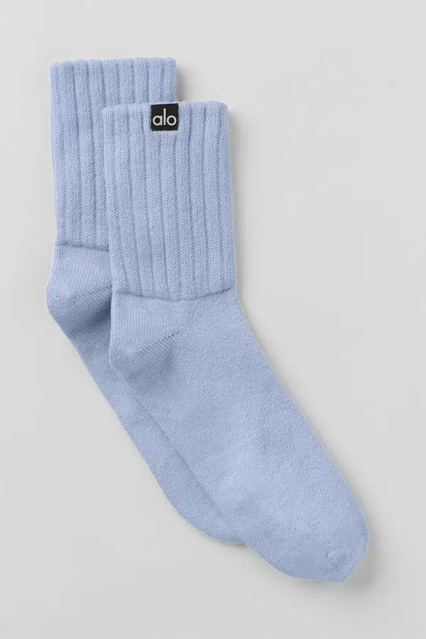 Alo Yoga Half-crew Scrunch Socks - Winter Frost