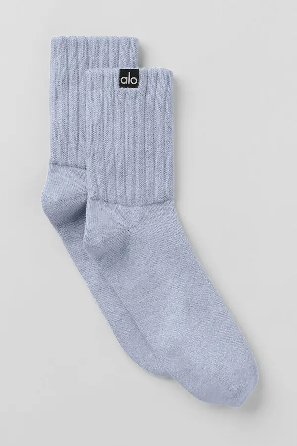 Alo Yoga Half-crew Scrunch Socks - Winter Frost