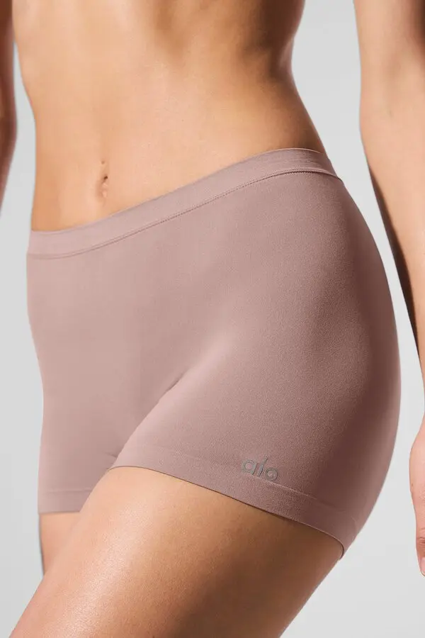 Alo Yoga Sheer Glow Boyshort Underwear - Taupe
