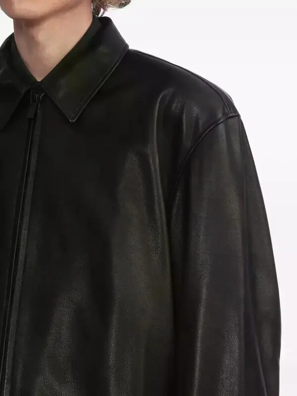 Fear Of God Rider Zip-Front Leather Jacket In Black - 25% Off