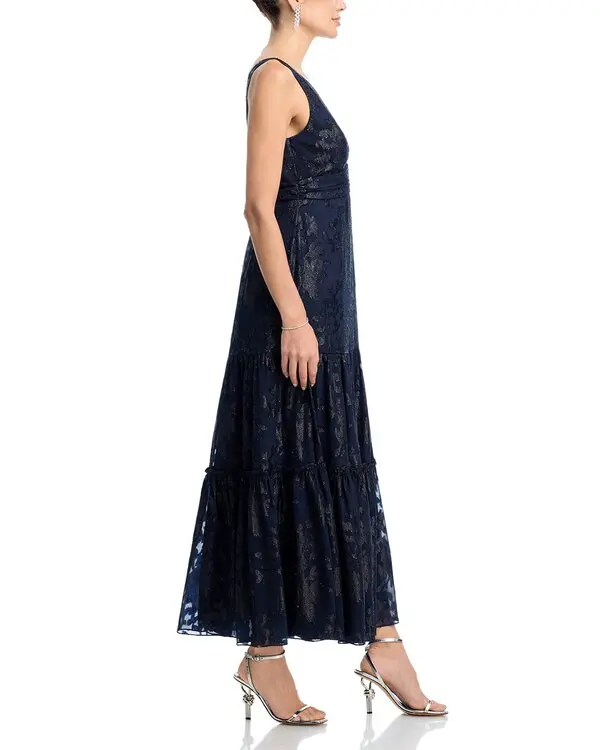 sydney sweeney gold dress Boho Black/Gold Tiered Midi Skirt M main image 1